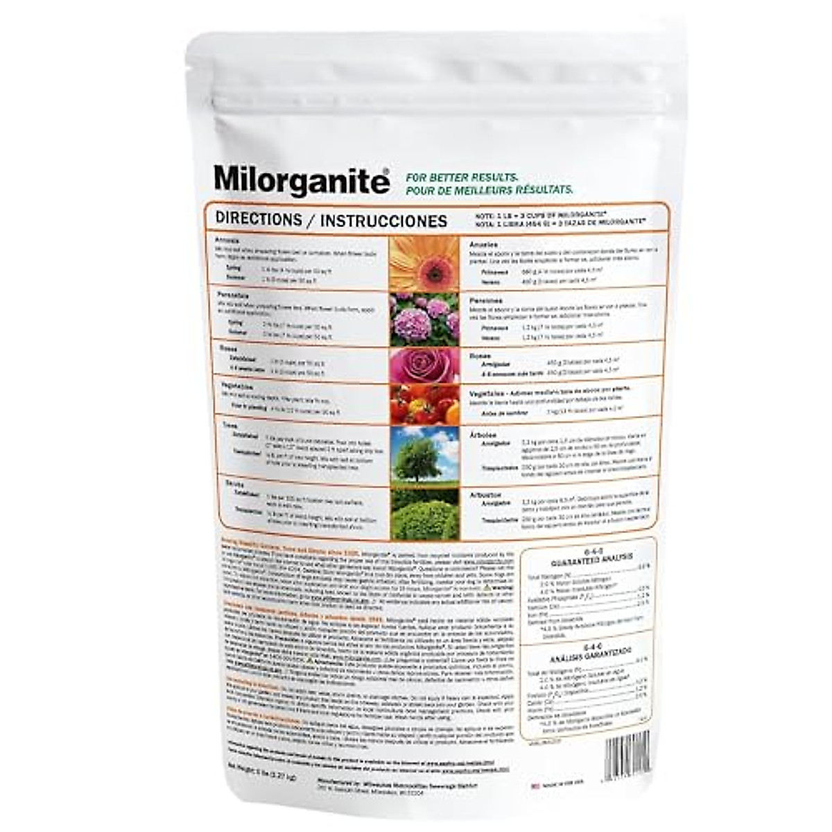 Milorganite All-Purpose Eco-Friendly Slow-Release Nitrogen Fertilizer 6-4-0, 5lb (Pack of 2)