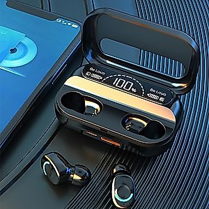 Qaailabf Wireless Earbuds in-Ear Earbud, Bluetooth Headphones 5.3 Stereo, Led Display, Breathing Lamp, Ip4 𝖶𝖺𝗍𝖾𝗋𝗉𝗋𝗈𝗈𝖿 Earphones Sport Headset for Workout, Running, Gym
