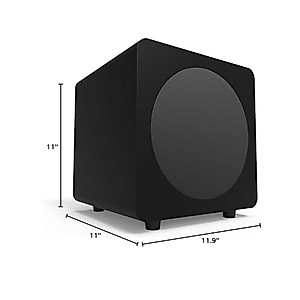 Kanto sub8 Powered Subwoofer – 8” Paper Cone Driver — Powerful Bass Extension – Matte Black