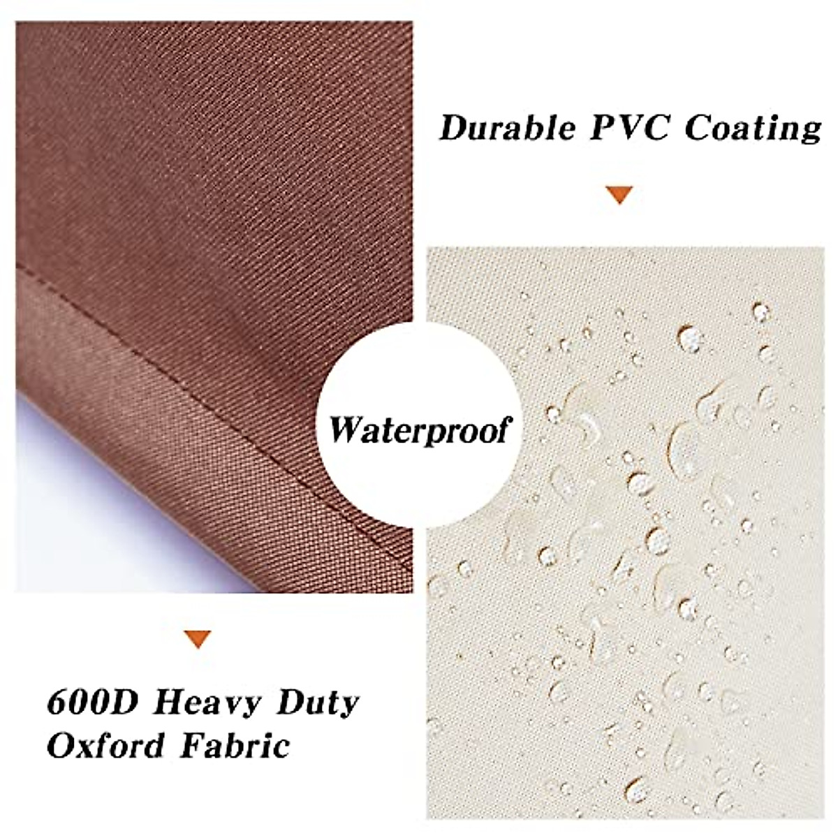 BRIOPAWS Patio Adirondack Chair Cover for Outdoor Furniture,Waterproof Lounge Deep Seat Cover,Heavy Duty Outdoor Chair Covers Patio Furniture Cover(32"Wx 34"Dx 36"H,Beige&Brown)