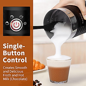 4 In 1 Electric Milk Frother Steamer - Hot and Cold Coffee Foam Froth Maker 350ml/12oz, Automatic Milk Warmer Foamer for Latte, Cappuccinos, Macchiato, Chocolate