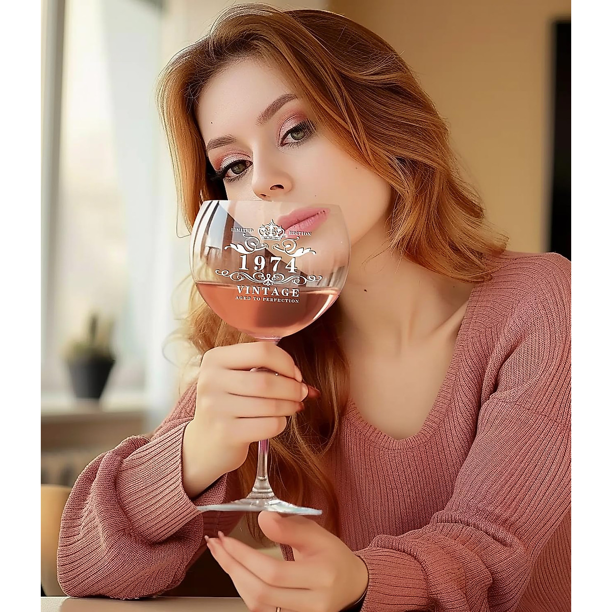 OUHT 50th Birthday Gifts for Her-50th Birthday Wine Glasses Gift Set,Cool Wine Gifts for 50 Years Old Bday Gifts Idea for Women, Friends, Daughter, Sister, Mom