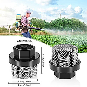 Nuanchu 2 Pcs Hose Inlet Strainer Filter Inlet Suction Strainer Garden Hose Strainer Filter Pump Inlet Strainer Sprayer Filter 7/8 Thread for Sprayer 390 395 495