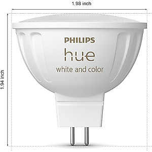 Philips Hue MR16 Smart LED Bulb White and Color Ambiance (2 Pack)
