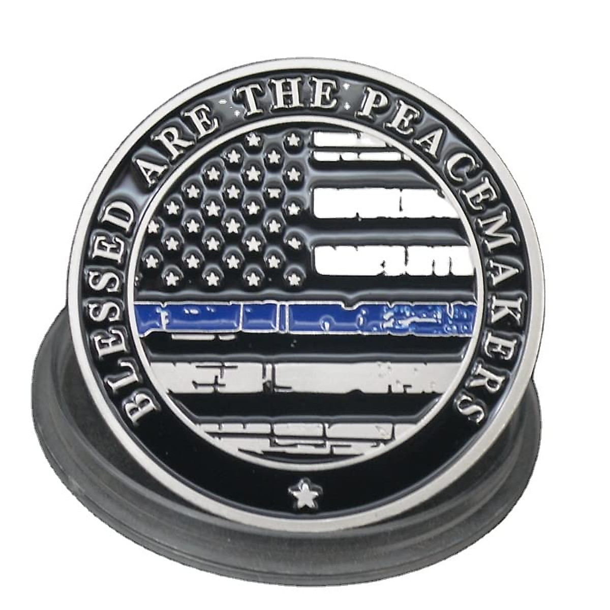 Saint Michael Patron Saint of Law Enforcement Challenge Coin The Thin Blue Line Silver Plated Coins