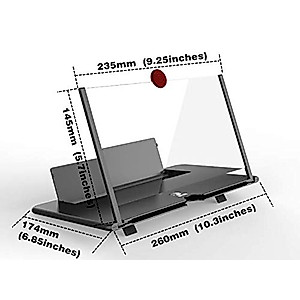 Junrbx Screen Magnifier Amplifier, New Generation Phone Holder Screen Amplifier, 3D HD Video and Gaming Phone Projector-with Foldable Phone Stand, Supports All Smartphones