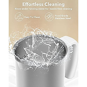 iKEPAPA Milk Frother – Electric Milk Frother and Steamer for Home – 13.5oz/380ml Large Capacity – 5-in-1 Functions with Heating and Frothing – Ideal for Latte, Cappuccino, Chocolate, Hot Milk, 500W