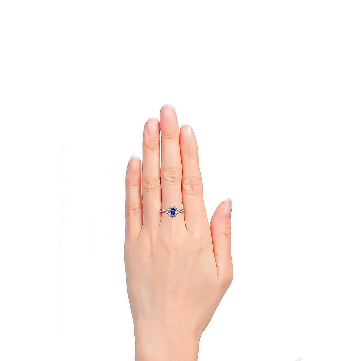 Diamond & Blue Star Sapphire Ring set in Sterling Silver