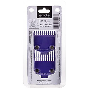 Andis 01420 Master Clipper Magnetic Comb Set - Crafted for Long-Lasting Performance - Dual Pack Sizes 0.5 & 1.5 and Fit with ML Models – Purple