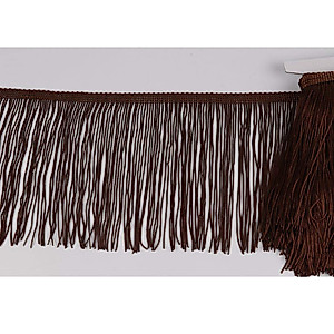 Heartwish268 Fringe Trim Lace Polyerter Fibre Tassel 6inch Wide 10 Yards Long for Clothes Accessories Latin Wedding Dress DIY Lamp Shade Decoration Black White Red(Brown)