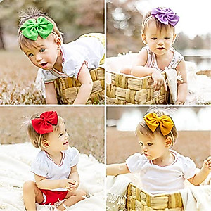 Prohouse 30 PCS Big Bows Baby Nylon Headbands Hairbands Hair Bows Elastics for Baby Girls Newborn Infant Toddler Child Hair Accessories