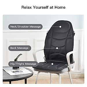 Homesnew Shiatsu Neck and Back Massager with Heat, Heated Massage Chair Pad for Full Back Massage with 9 Vibration Motor and 3 Graphene Heating, Suitable for Home and Office Chair