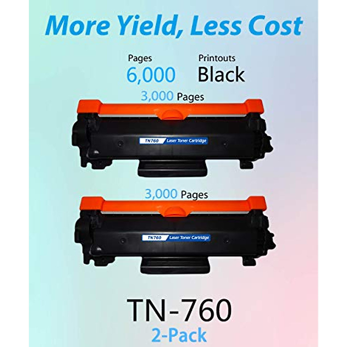 MM Much & More Compatible Toner Cartridge Replacement for Brother TN-760 TN760 TN770 Used for HL-L2350DW L2390DW L2395DW L2370DWXL DCP-L2550DW MFC-L2710DW L2750DWXL Printers (2-Pack, Black)