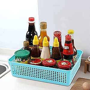 Tstorage Plastic Office A4 Paper Basket, Plastic Shallow Storage Basket, 6 Packs, G