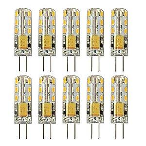 RAYHOO 10pcs G4 LED Bulbs JC Bi-Pin Base Lights 1.5W AC/DC 12V 10W-20W T3 Halogen Bulb Replacement Landscape Bulbs (Warm White 3000K)