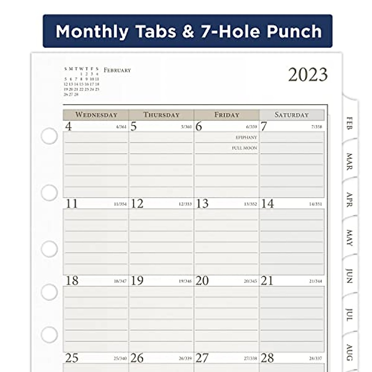 AT-A-GLANCE 2023 Daily Planner Refill, Hourly, 5-1/2" x 8-1/2", 12010 Day-Timer, Size 4, Desk Size, Two Pages Per Day, Loose Leaf, Monthly Tabs (481-225)