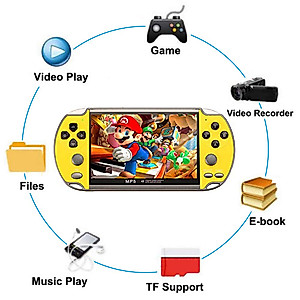 songlan - 4.3-inch X7 Handheld Game Console with More Than 10,000 Games Built in Supports Photos can Play MP3 MP4 e-Book Games Download 8GB Best Gift
