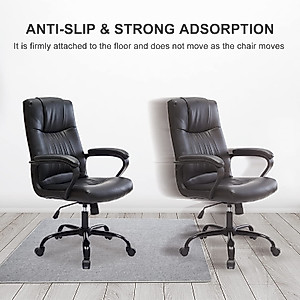 SHIEN Edging Office Chair Mat for Hardwood&Title Floor, 55"x35" Computer Gaming Rolling Chair Mat for Home Office Hardwood Floor, Anti-Slip Low Pile Under Desk Rug, Large Floor Protector (Light Grey)