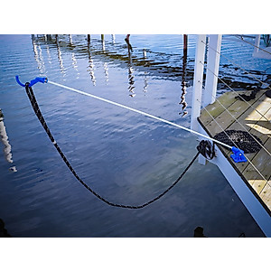 Line Caddy Docksider, White, Blue, Arm is approximately 6′ long
