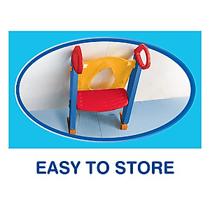 Chummie Joy 6 In 1 Portable Potty Training Ladder Step Up Seat For Boys And Girls With Anti-Skid Feet, Adjustable Steps, Comfortable Potty Seat And Handrail,Multi-Color
