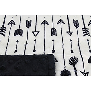 Top Tots Baby Car Seat Canopy Cover - Black Native Arrows on White