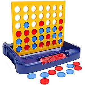 IAMGlobal 4 in a Row, Board Games, Four in a Row Game, Travel Size Line Up 4, Classic Family Toy for Kids and Family for Fun (9.8 Inch)