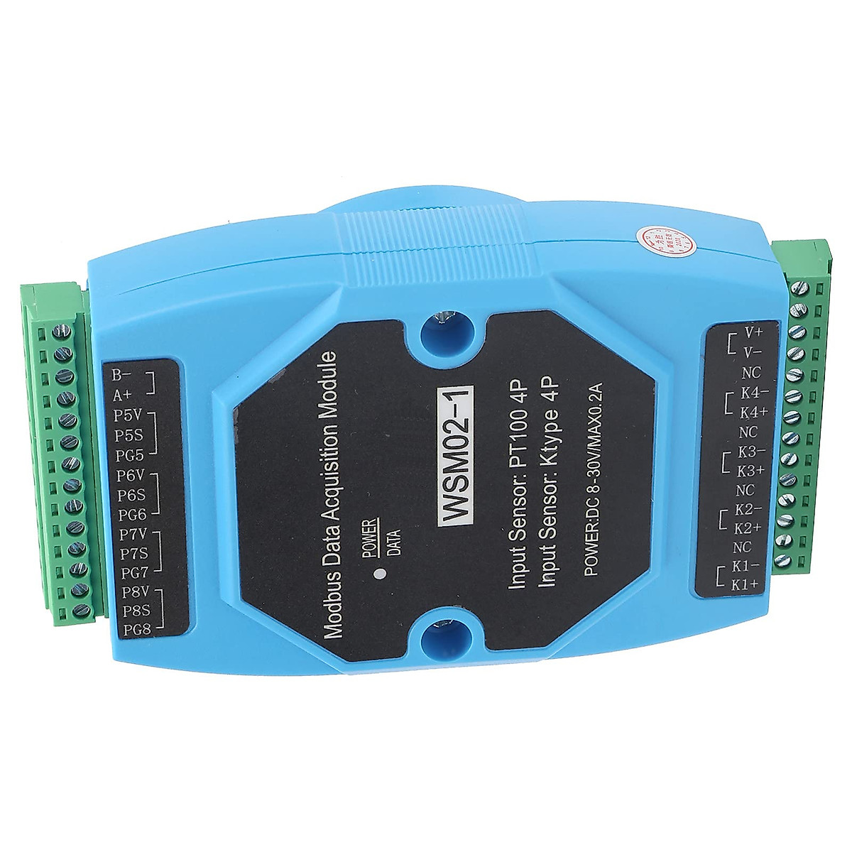 Temperature Data Loggers, Moubus Temperature Data Acquisition Module Compatible with 4-Channel PT100 and 4 Ktype Thermocouple for Industry