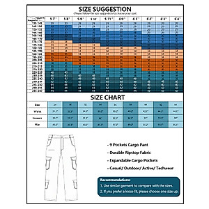 TRGPSG Cargo Pants for Men, Cotton Camo Casual Pants, Relaxed Fit Work Pants with Multi-Pocket 5334 Black 32