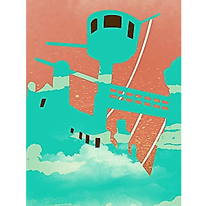 Japanese Castle Art Print - Ukiyo-e Wall Art 8 x 10 Unframed Japanese Anime Artwork Wizard Print Hayao Miyazaki Wall Hanging Cool Movie Inspired Home Decor, Calcifer Turnip Head Artwork