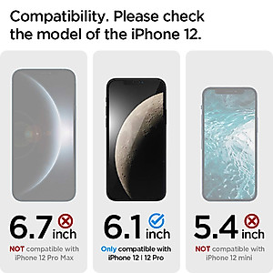 Spigen Tempered Glass Screen Protector [GlasTR EZ FIT] Designed for iPhone 12 Pro/iPhone 12 - Sensor Protection / 2 Pack