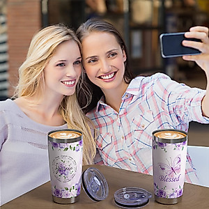 Christian Gifts for Women, Inspirational Gifts Purple Butterfly Gifts Religious Gifts for Women, Birthday Gifts for Women, Mom, Best Friend,Aunt, Sister- Christmas Gifts For Women Tumbler Gifts Idea