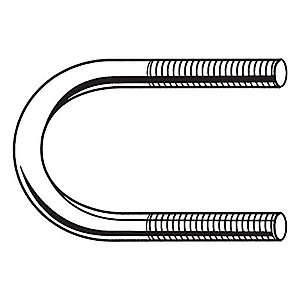 3/8"-16 x 2" Pipe Size Hot Dipped Galvanized U-Bolt, 10 pk.