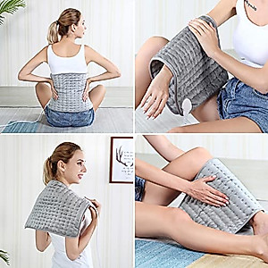 Heating Electric Pad for Back, Shoulders, Abdomen, Legs, Arms, Electric Fast Heat Pad with Heat Settings, Auto Shut Off (12" × 24'')