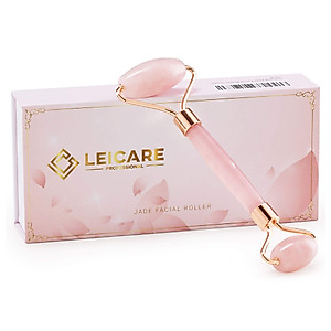 Jade Roller for Face - Rose Quartz Face Roller Skin Care - Stone Facial Roller, Face Massager for Women, Relieve Stress, Remove Wrinkles Eye Puffiness