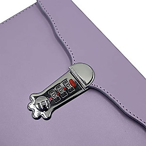 A5 PU Leather Cover Notebook with Combination Lock Diary Journal Travel Solid Color Digital Password Writing Book Notepad, 240 Pages,Lined Paper