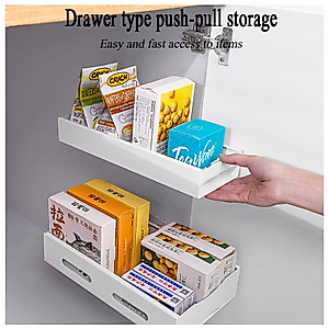 LEAYAN Under Sink Storage Cabinet Organizer Drawer, Storage Bathroom Cabinet Organizer Under Kitchen Sink Organizer for Easy Access Under Sink Rack Shelf, White 35x20x7.5cm
