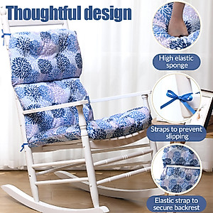 Chitidr 2 Pack High Back Outdoor Chair Cushions Bulk Waterproof Indoor Outdoor Chair Cushion Seat and Back Rocking Chair Cushion Thickened Patio Chair Pad for Indoor and Outdoor (Daisy)