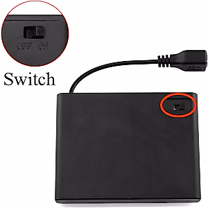 AIMPGSTL 6AA Battery Holder USB Female Socket 6 Slots AA Battery Case Box USB Port Power Supply Battery Box with ON-Off Switch and Cover 6 x 1.5V, with USB Cable