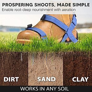 Envy Green Lawn Aerator Shoes – Ready-to-Use, Pre-Assembled – One-Size-Fits-All Gardening Shoes – Lawn Aerator with X-Strap – Lawn Aerator Spike Shoes for Lawn and Yard – Premium Tools by EnvyGreen