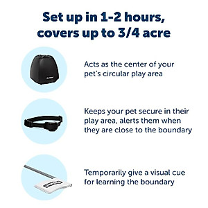 PetSafe Stay & Play Wireless Pet Fence & Replaceable Battery, America's Safest Wireless Fence Dog Collar