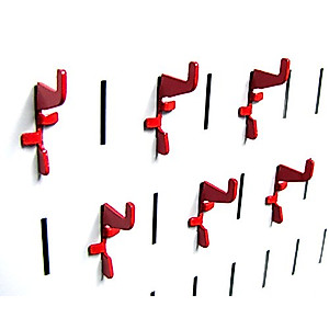 Wall Control Pegboard Standard Slotted Hook Pack - Slotted Metal Pegboard Hooks for Wall Control Pegboard and Slotted Tool Board – Red