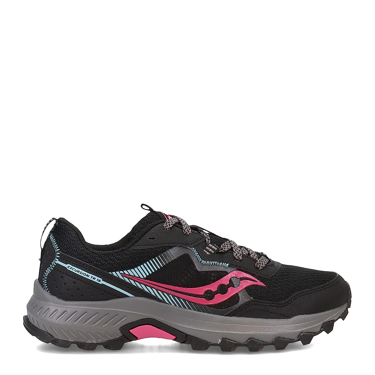 Saucony Women's Excursion TR16 Trail Running Shoe, Black/Fuchsia, 9.5 Wide