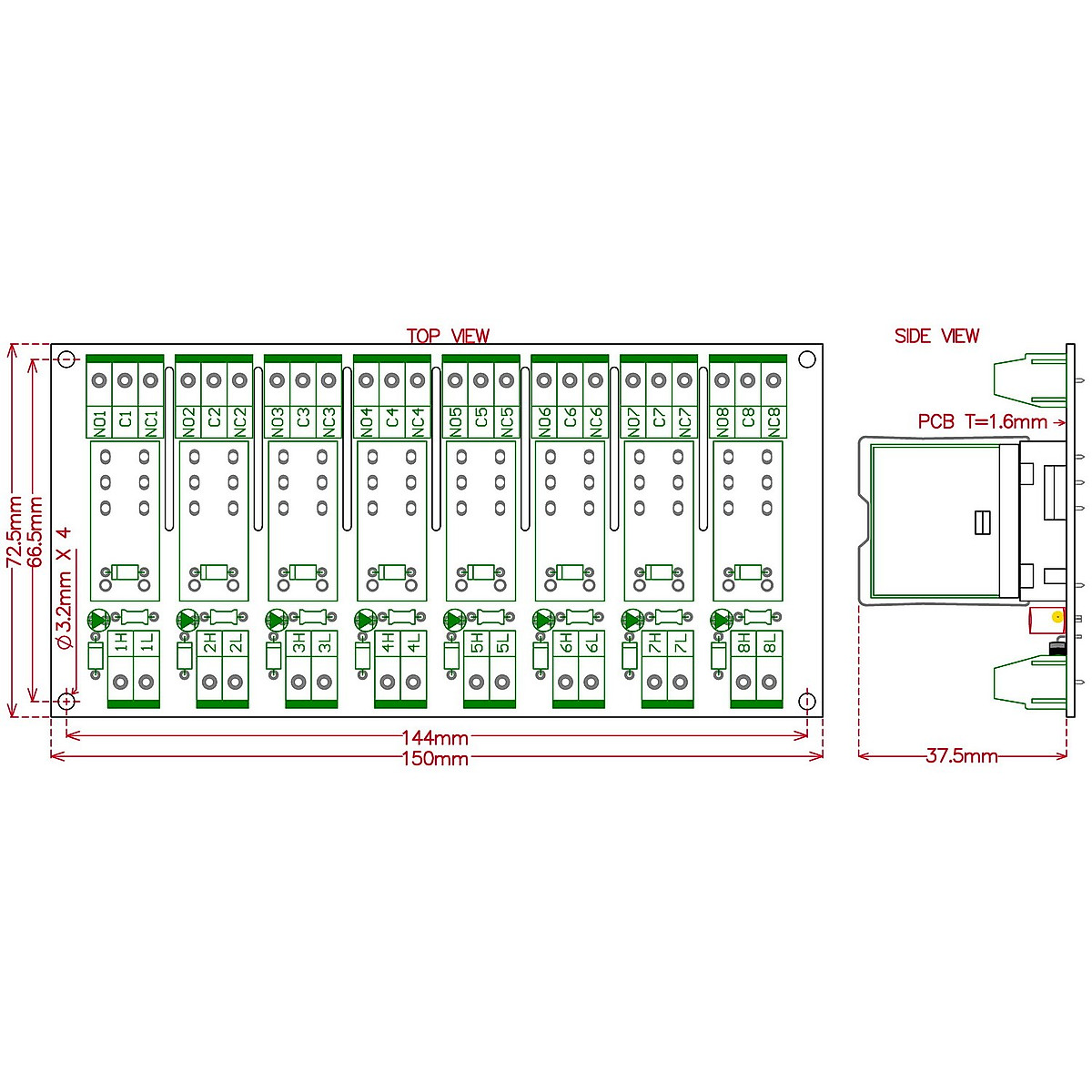 Electronics-Salon DIN Rail Mount AC/DC 24V Control 8 SPDT 16Amp Pluggable Power Relay Module, G2R-1-E