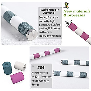 Duckiimo Bird Parrot Grinding Perch Stand, New Material Process Stone Not Drop Sand to Trim Nails and Beak with 304 Stainless Durable Toy for Cage Accessories., White Pink, White Gray (DKM220602)