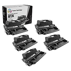 LD Products Compatible Toner Cartridge Replacement for HP 81X CF281X High Yield Laserjet Enterprise Flow MFP M630z M604dn M604n M605dh M605dn M605n M605x M606dn M606 M630dn M630f M630h (Black, 5-Pack)