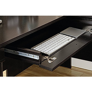 Sauder Bleeker Street L-Desk, Obsidian Oak finish