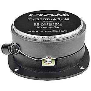 PRV AUDIO TW350Ti-4 Slim Pro Car Audio Tweeter - Titanium Bullet Tweeter 4 Ohms - HIGH SPL Super Tweeter - Ultra Slim Easy to Mount Tweeter (Pair)