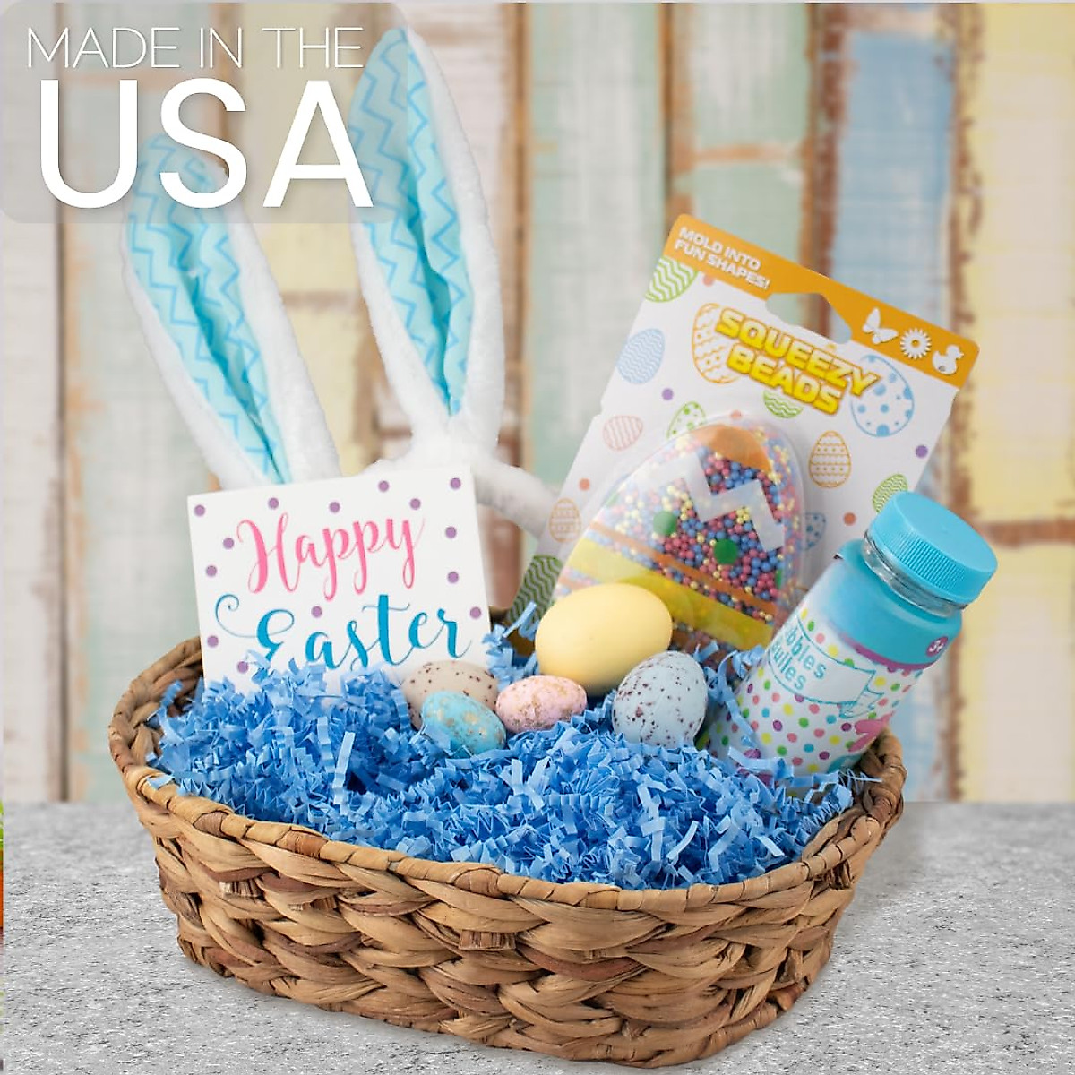 MagicWater Supply Crinkle Cut Paper Shred Filler (2 LB) for Gift Wrapping & Basket Filling - Light Blue