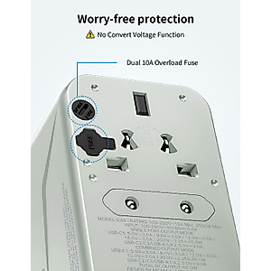 MOMAX Universal Travel Adapter, 70W GaN International Power Adapter, 3 USB-C & 2 USB-A, Worldwide Travel Plug Adapter, International Power Adapter for Most Europe, USA Japan, Australia (Type C/A/G/I)