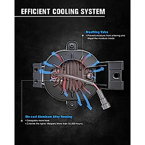 BICYACO New Version LED Fog Light Compatible with Dodge Ram 1500 2002-2008 Dodge Ram 2500/3500 Pickup Truck 2003 2004 2005 2006 2007 2008 2009-1 Pair Black